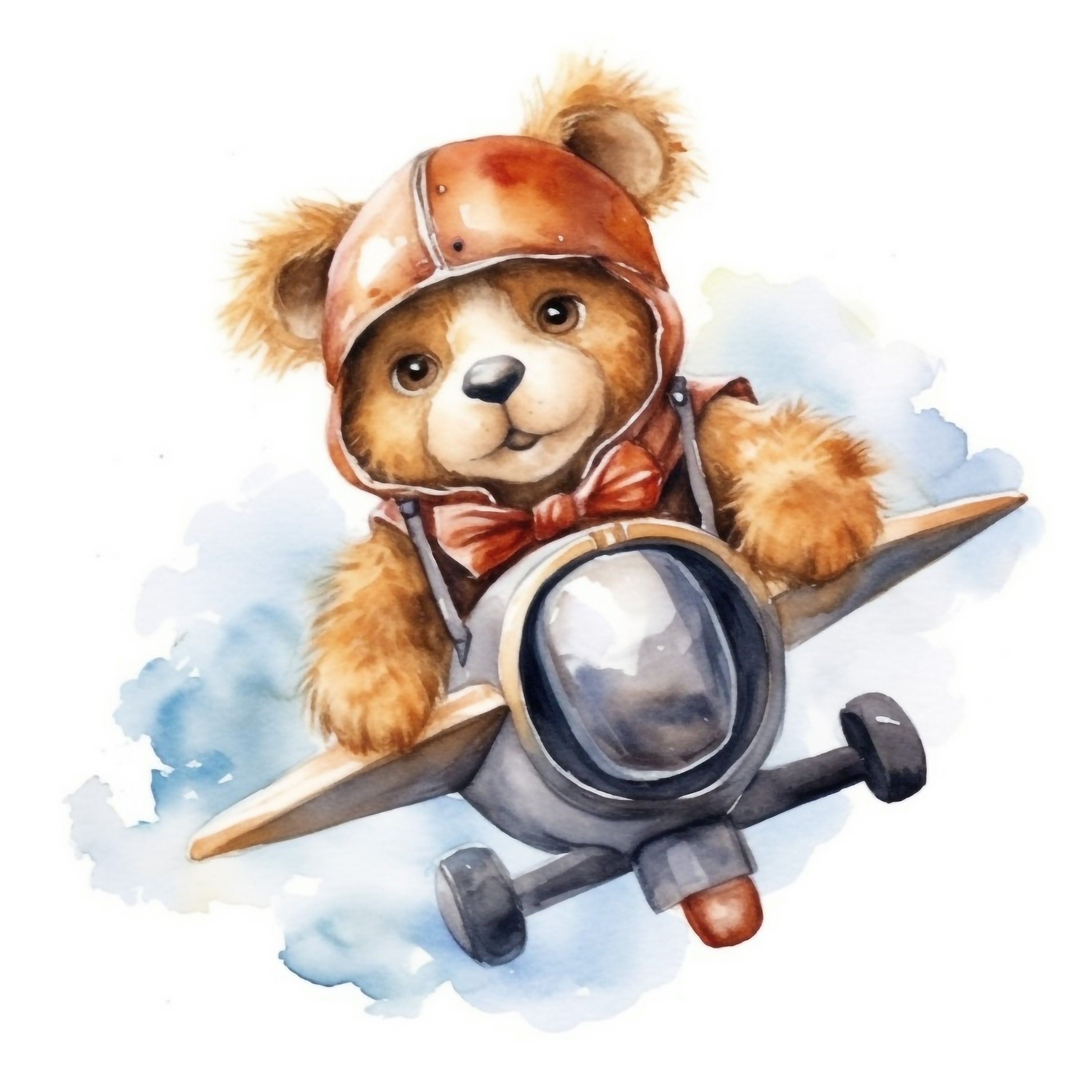 Watercolor Aviator Bear 10 Digital Clipart Bundle High Quality Images ...