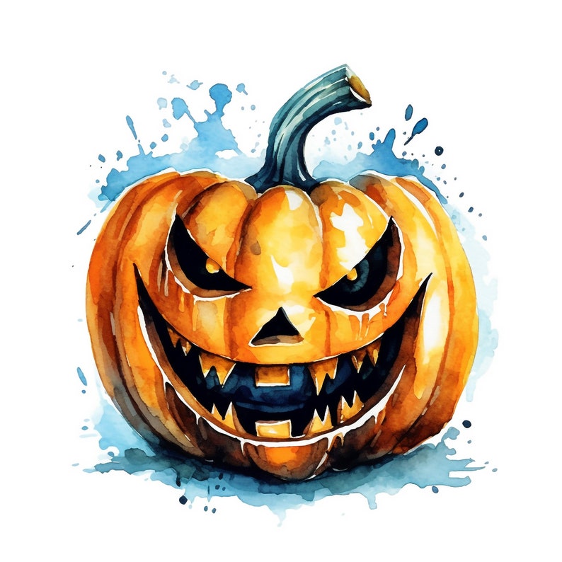 Watercolor Jack O' Lantern 10 Digital Clipart Bundle High Quality ...
