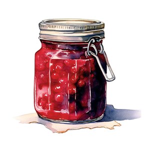 Watercolor Jar of Jam - 10 Digital Clipart Bundle - High Quality Images ...