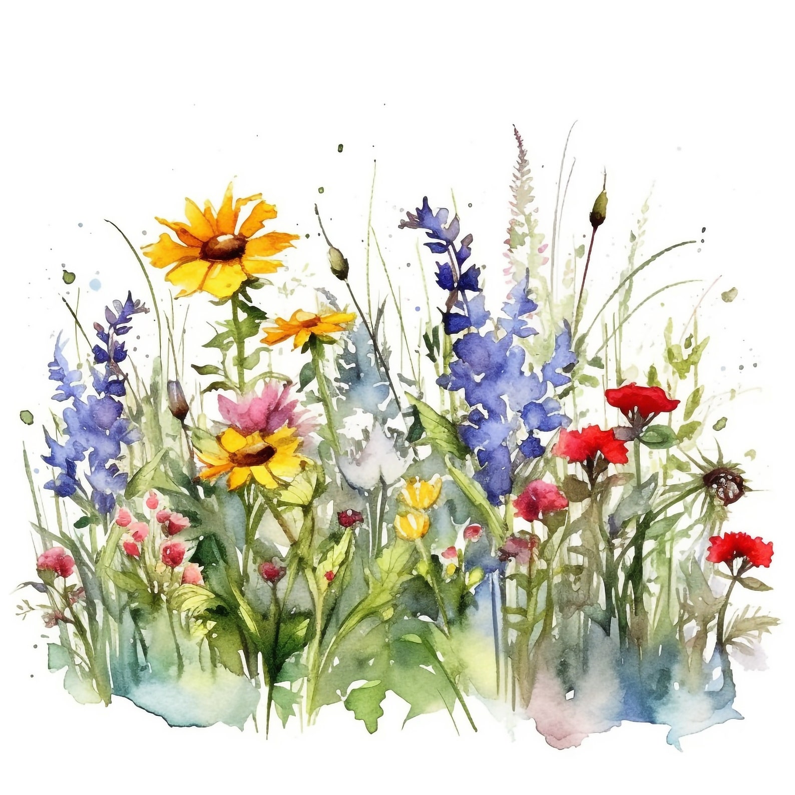 Wild Flowers Clipart 30 Digital Clipart Bundle High - Etsy