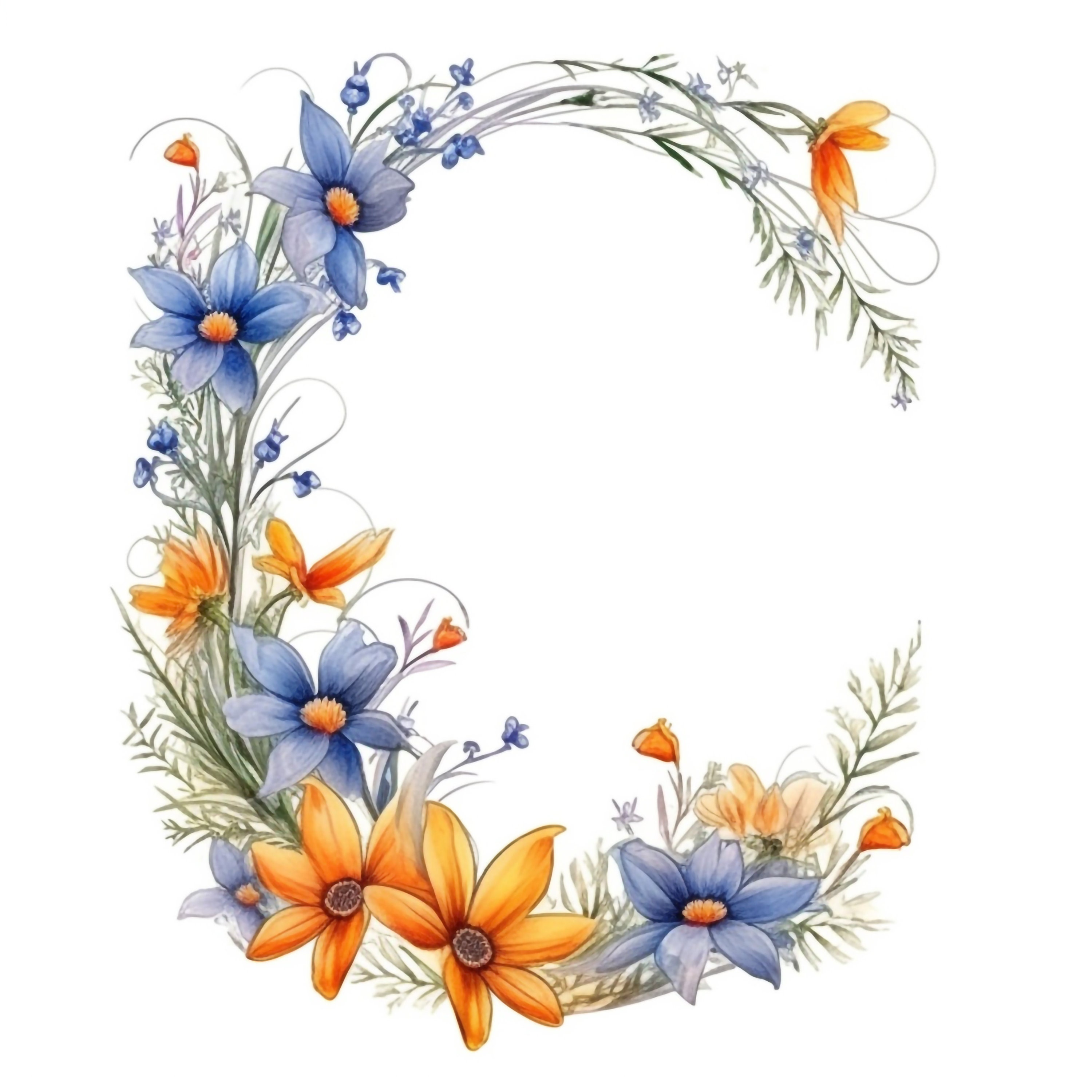 Floral Border Clipart 10 Digital Clipart Bundle High Quality Images ...