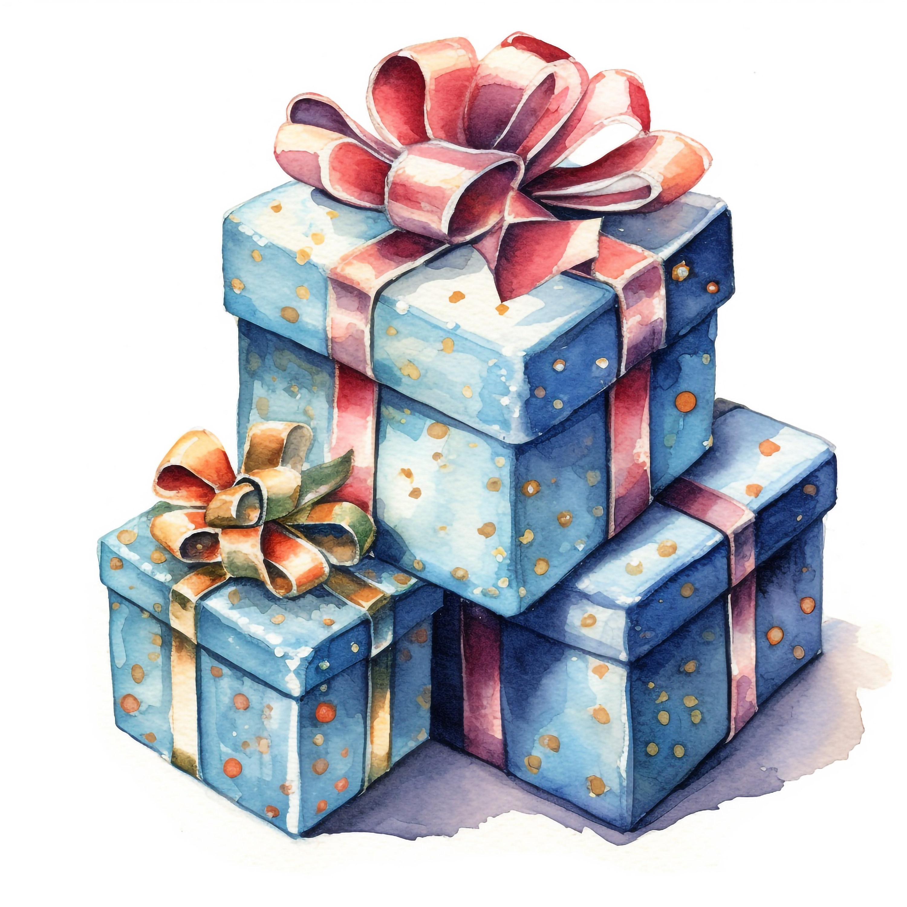 Watercolor Christmas Presents 10 Digital Clipart Bundle - Etsy UK