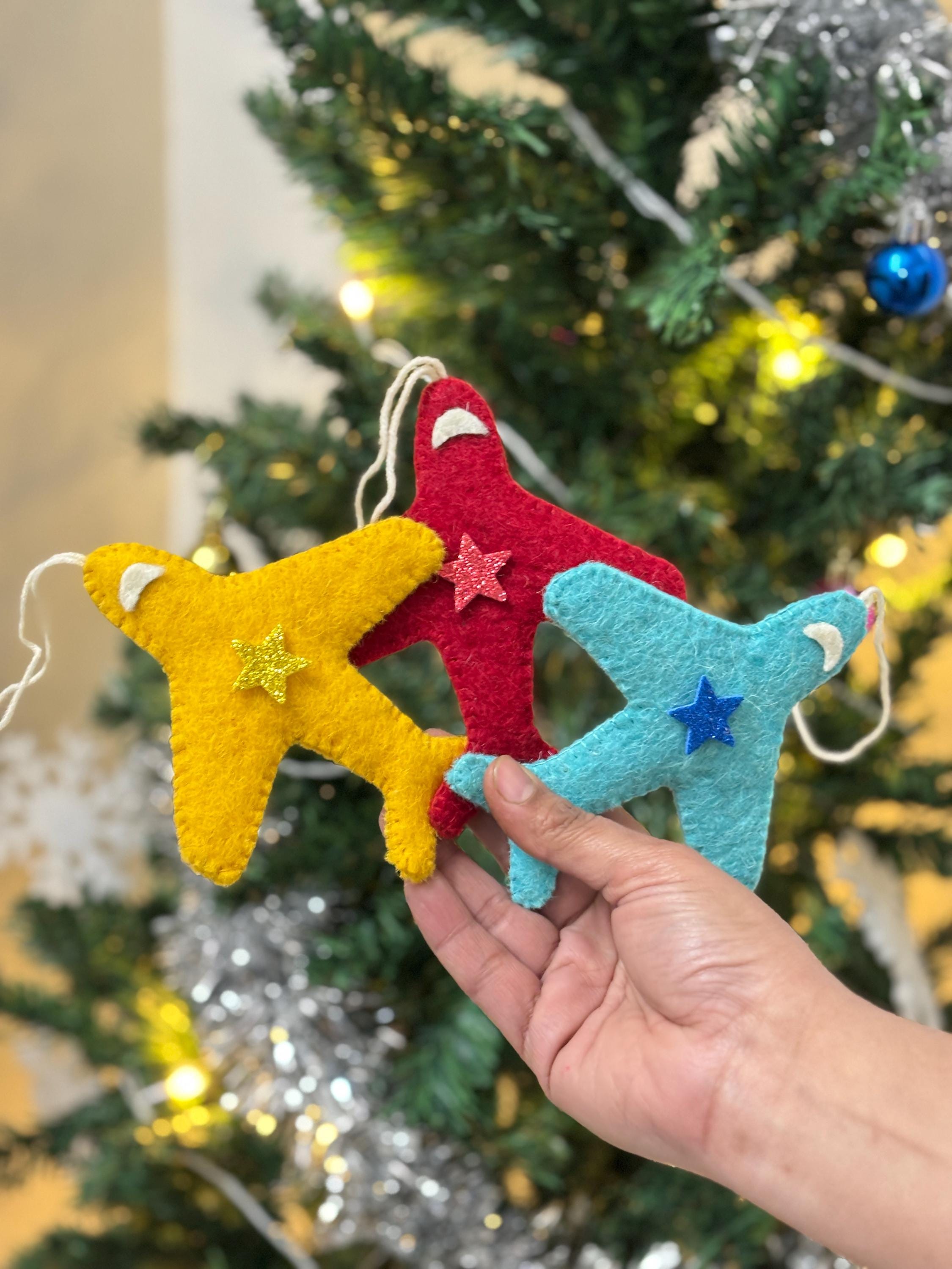 Felt Plane Ornament, Handmade Planes Christmas Ornaments, for Christmas ...