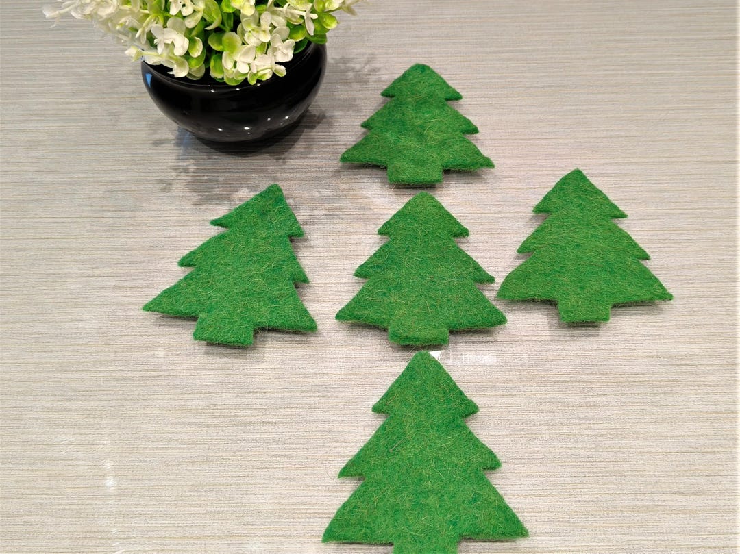 Handmade Wool Felt Christmas Tree Die Cuts: DIY Garland Ornaments, Pack ...