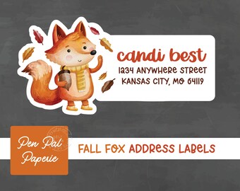 Fox Address Labels - Etsy