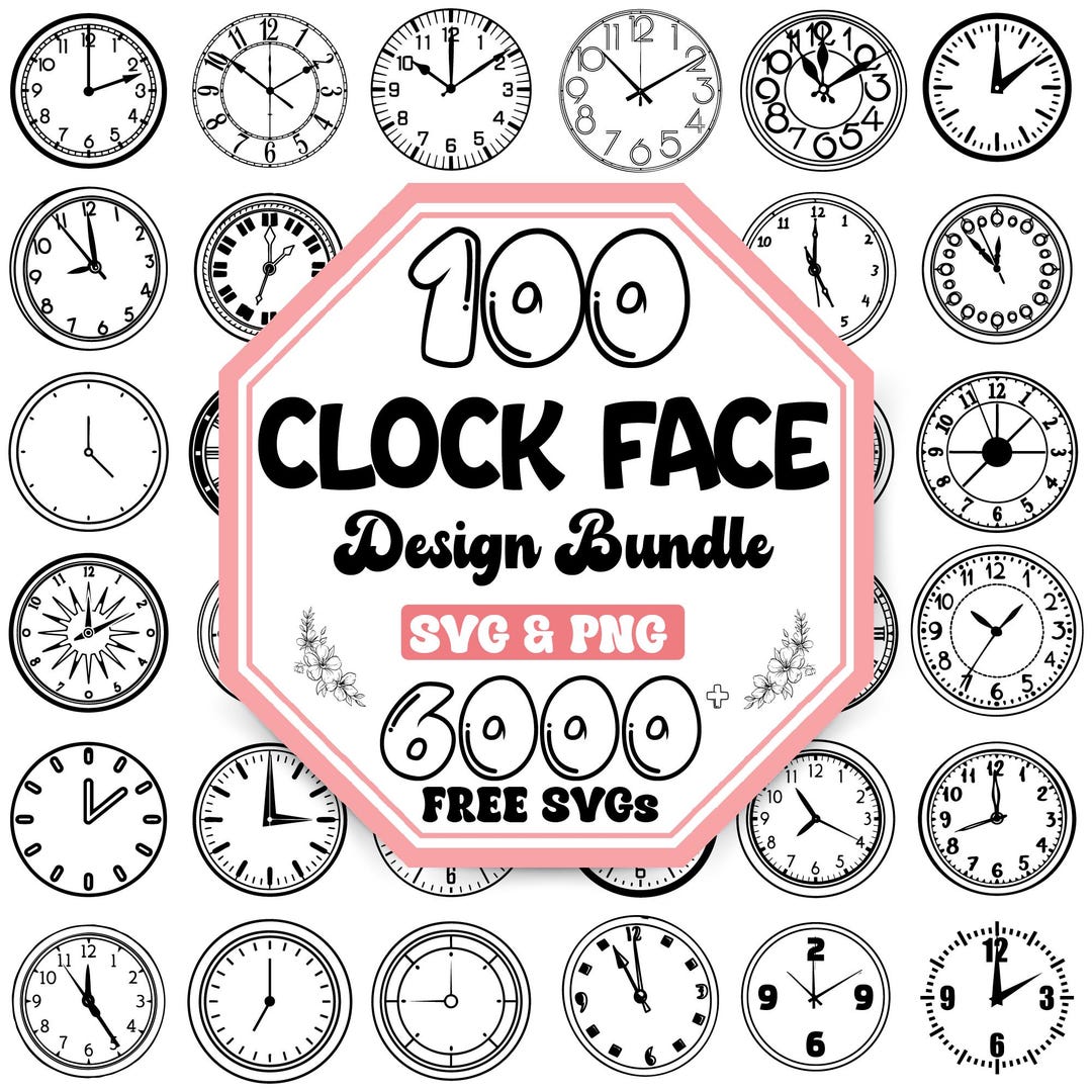 Clock Face Svg Bundle |clock Numbers Svg |clock Face Svg |roman Numeral ...
