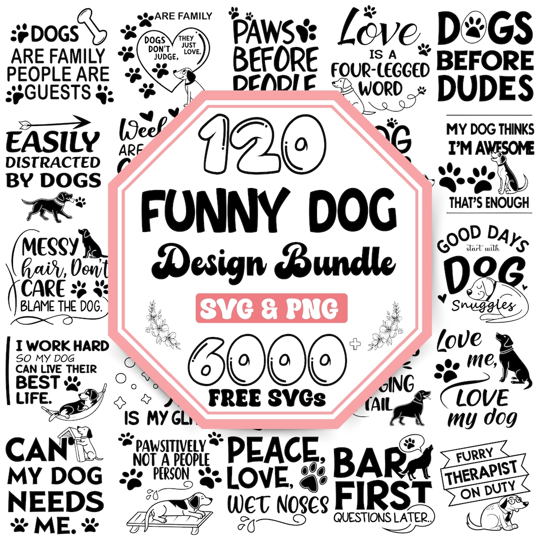 Funny Dog Quotes SVG Bundle: Playful Pet Lover Designs (digital ...
