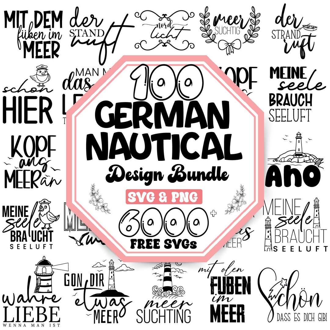 German Nautical Svg Bundle |ocean Waves Svg |marine Style Svg |german ...