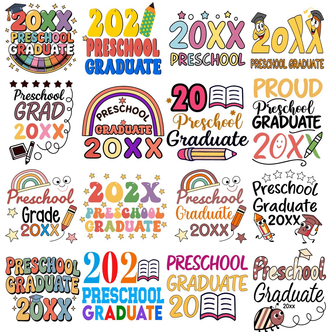 Preschool Graduate SVG Bundle: Kids Grad Celebration Designs (digital ...