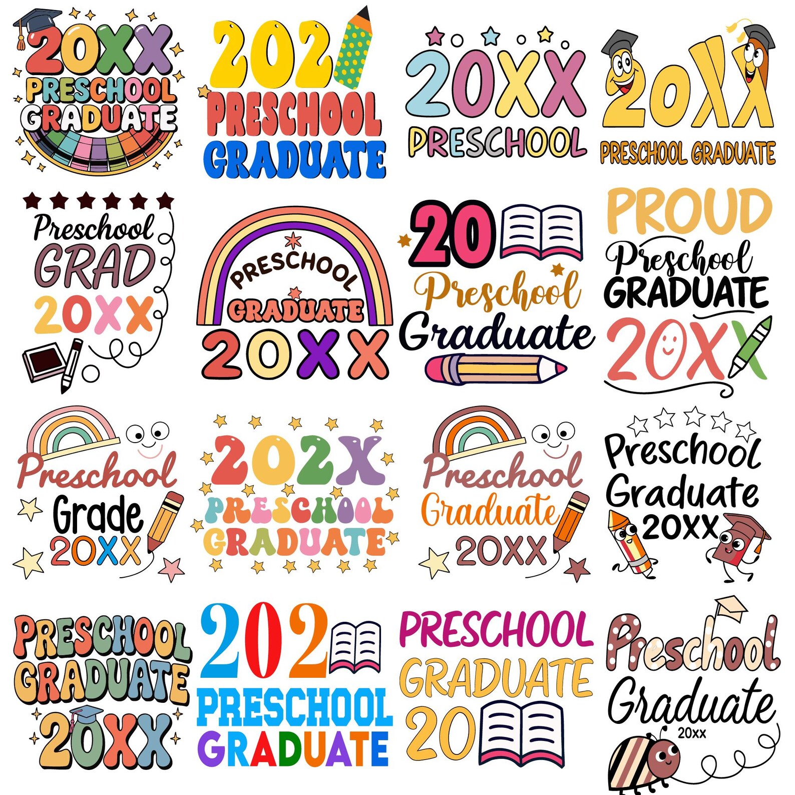 Preschool Graduate SVG Bundle: Kids Grad Celebration Designs (digital ...