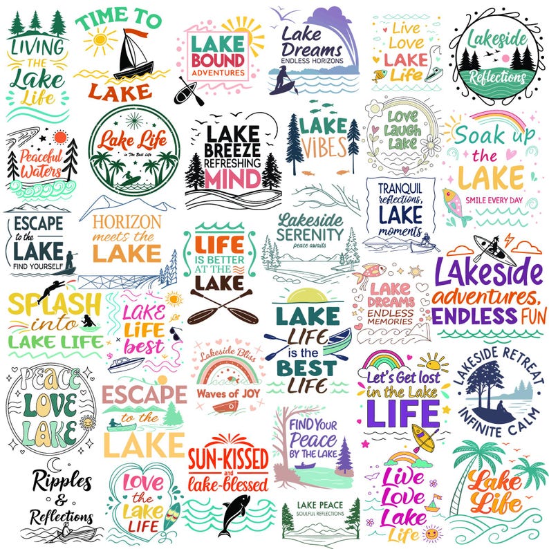 Lake Life SVG Bundle: Family, Camping, Fishing Graphics (digital ...