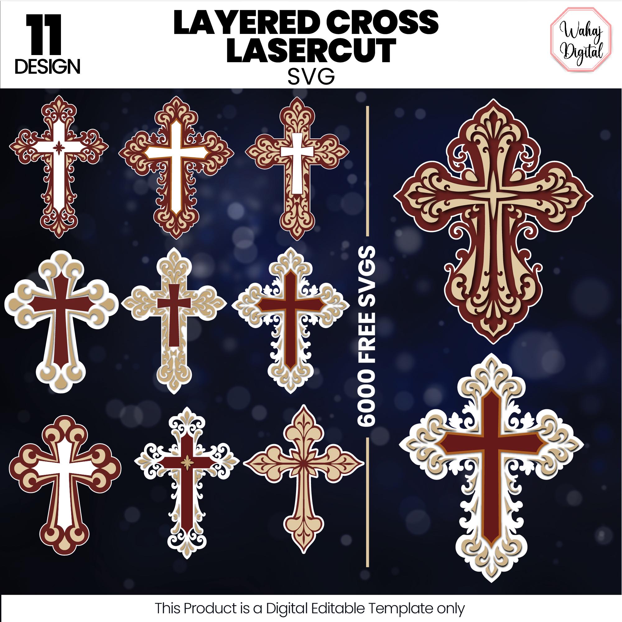 Layered Cross Svg Bundle Laser Cut |religious Svg |jesus Christ Svg ...