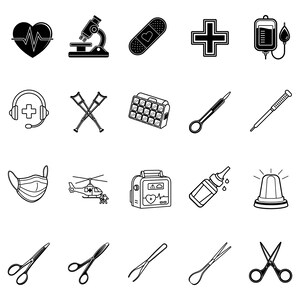 Medical Icons SVG Bundle: Nurse, Stethoscope, Hospital (digital ...