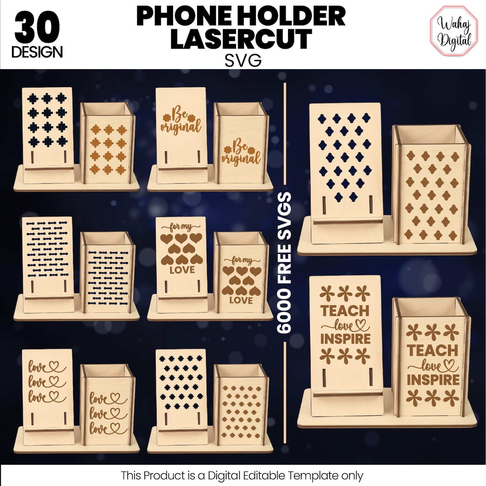 Phone Holder Laser Cut SVG Bundle |mobile Stand Svg |smartphone Holder ...