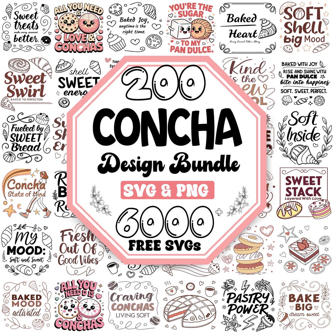 Concha SVG Bundle: Pan Dulce Clipart, Mexican Bread Designs (digital ...