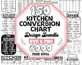 Kitchen Conversion SVG, Kitchen Conversion Chart SVG, Kitchen ...