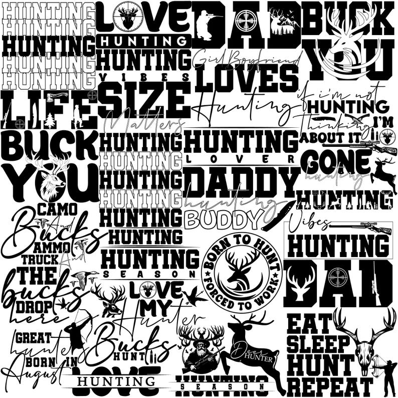 Hunting SVG Bundle: Deer, Quotes, Graphics (digital Download) - Etsy