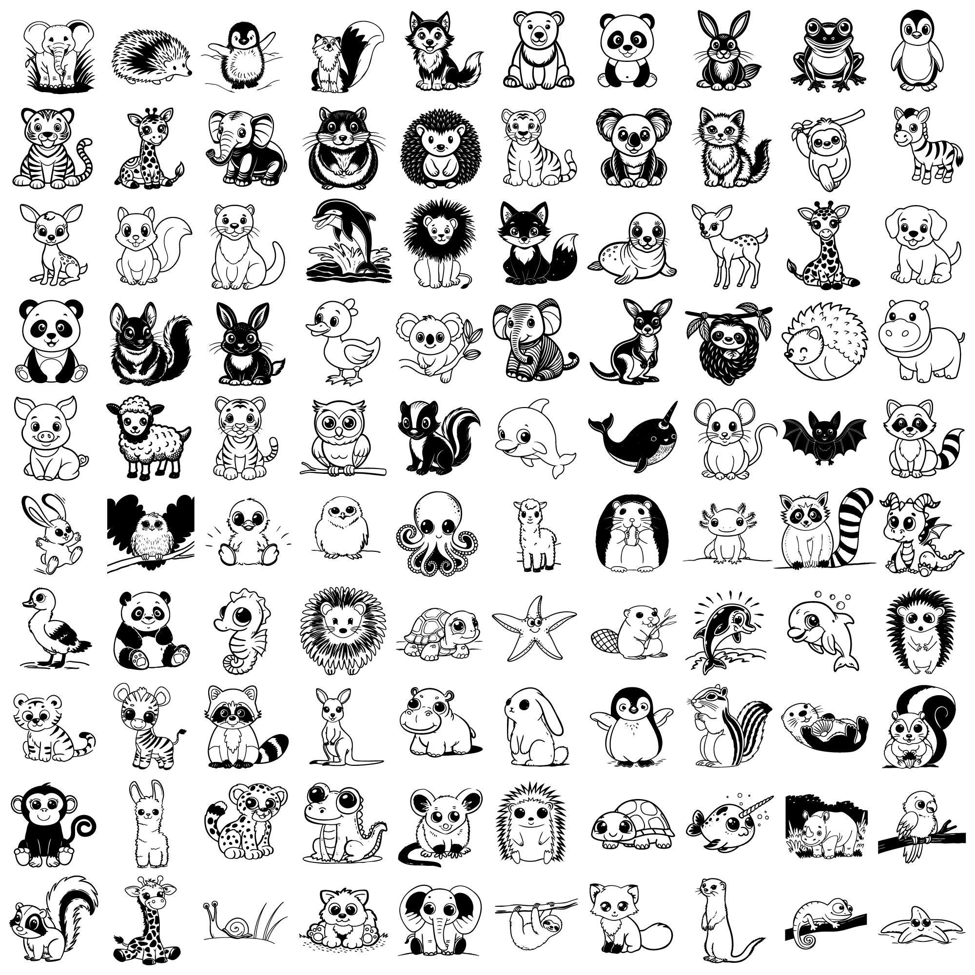 Animal Doodle SVG Bundle: Wildlife & Farm Designs (digital Download) - Etsy