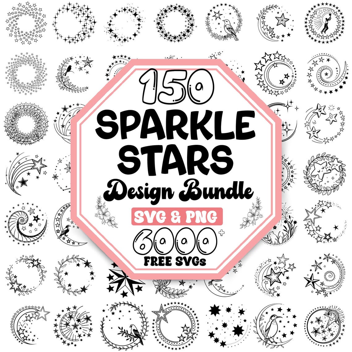 Sparkle Stars Svg Bundle |shining Star Svg |shooting Star Svg |glitter ...