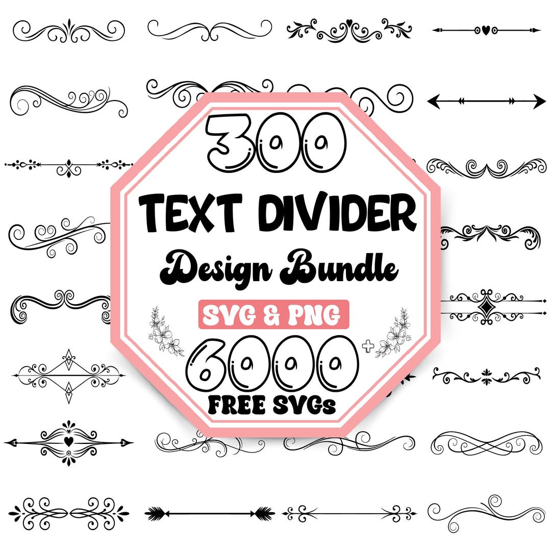 Vintage Text Dividers SVG Bundle | Wedding Ornaments (digital Download ...