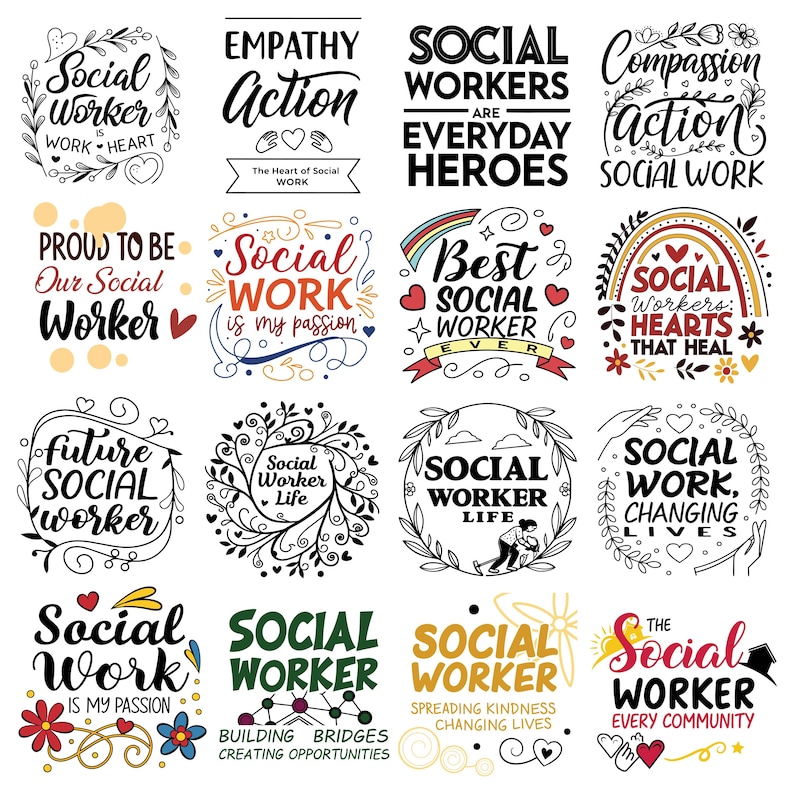 Social Worker SVG Bundle: Shirt Designs, Gifts (digital Download) - Etsy