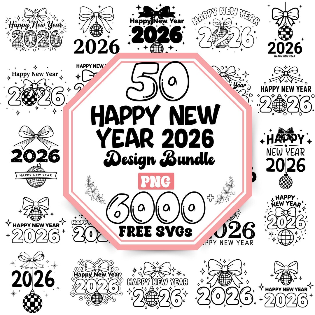 Frohes neues Jahr 2026 Png Bündel |Neujahr Png | Willkommen neues Jahr ...