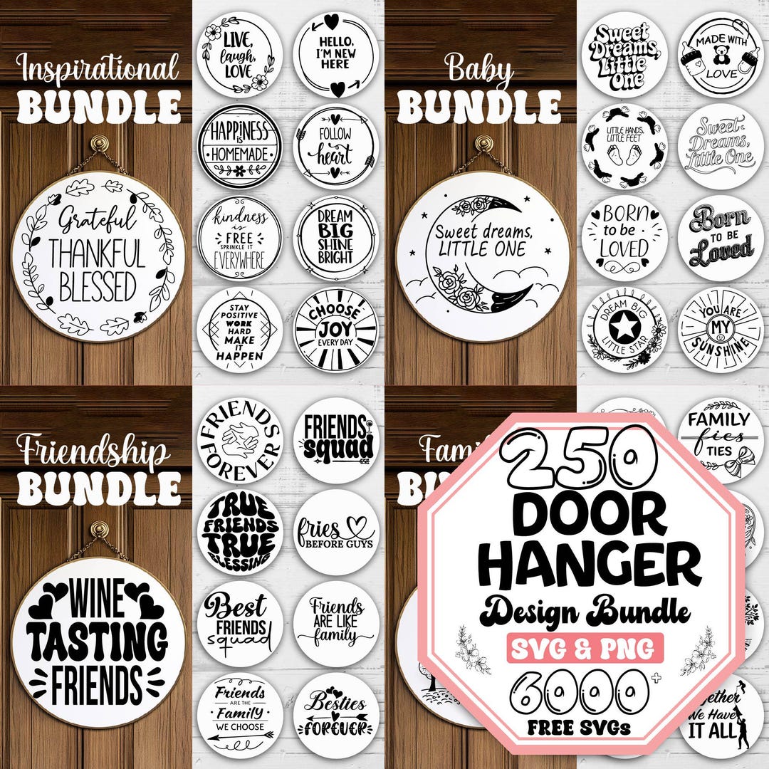 Farmhouse Welcome Sign SVG Bundle: Door Hanger Designs (digital ...