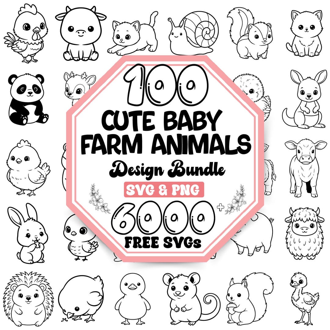 Cute Baby Farm Animals SVG Bundle |baby Animals Svg |baby Horse Svg ...