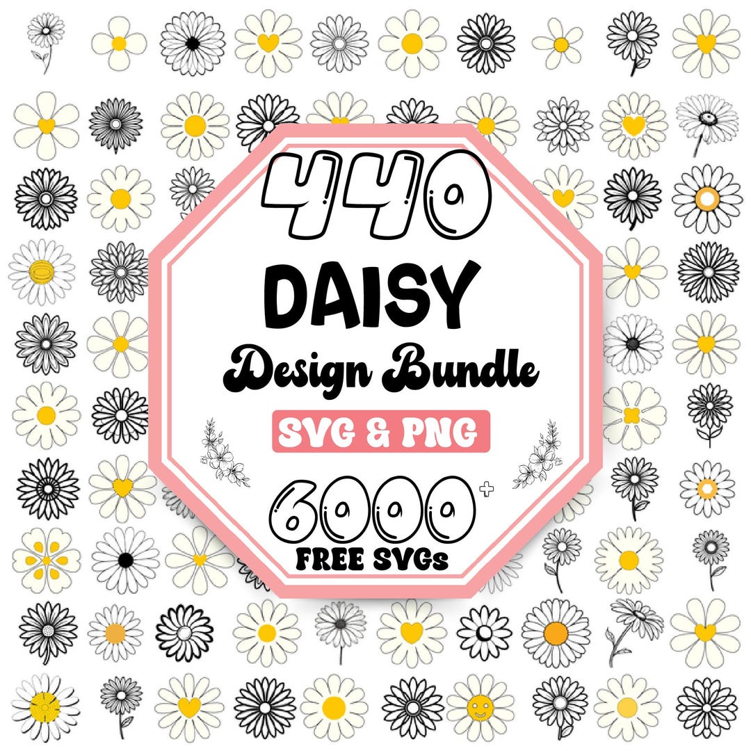 440 Daisy SVG BUNDLE |white Daisy Svg |flowers Svg |retro Daisy Svg ...