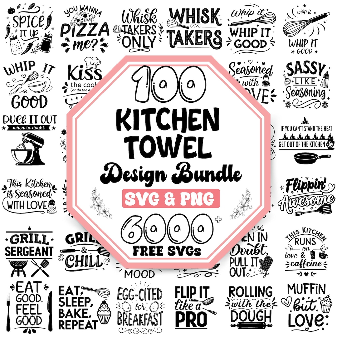 Funny Kitchen Towel Quotes SVG Bundle (digital Download) - Etsy