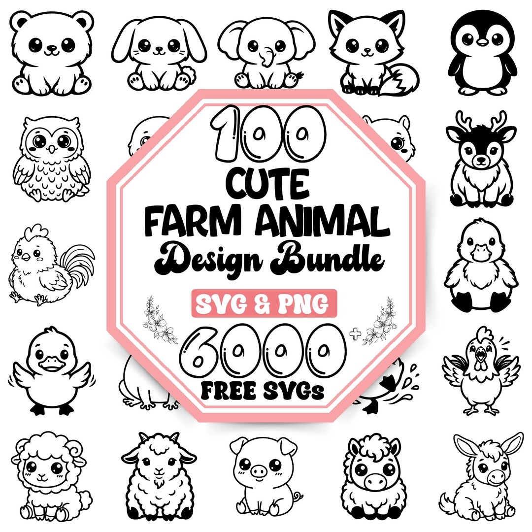 Cute Farm Animals SVG Bundle |cute Spring Animals Svg |cute Animals ...