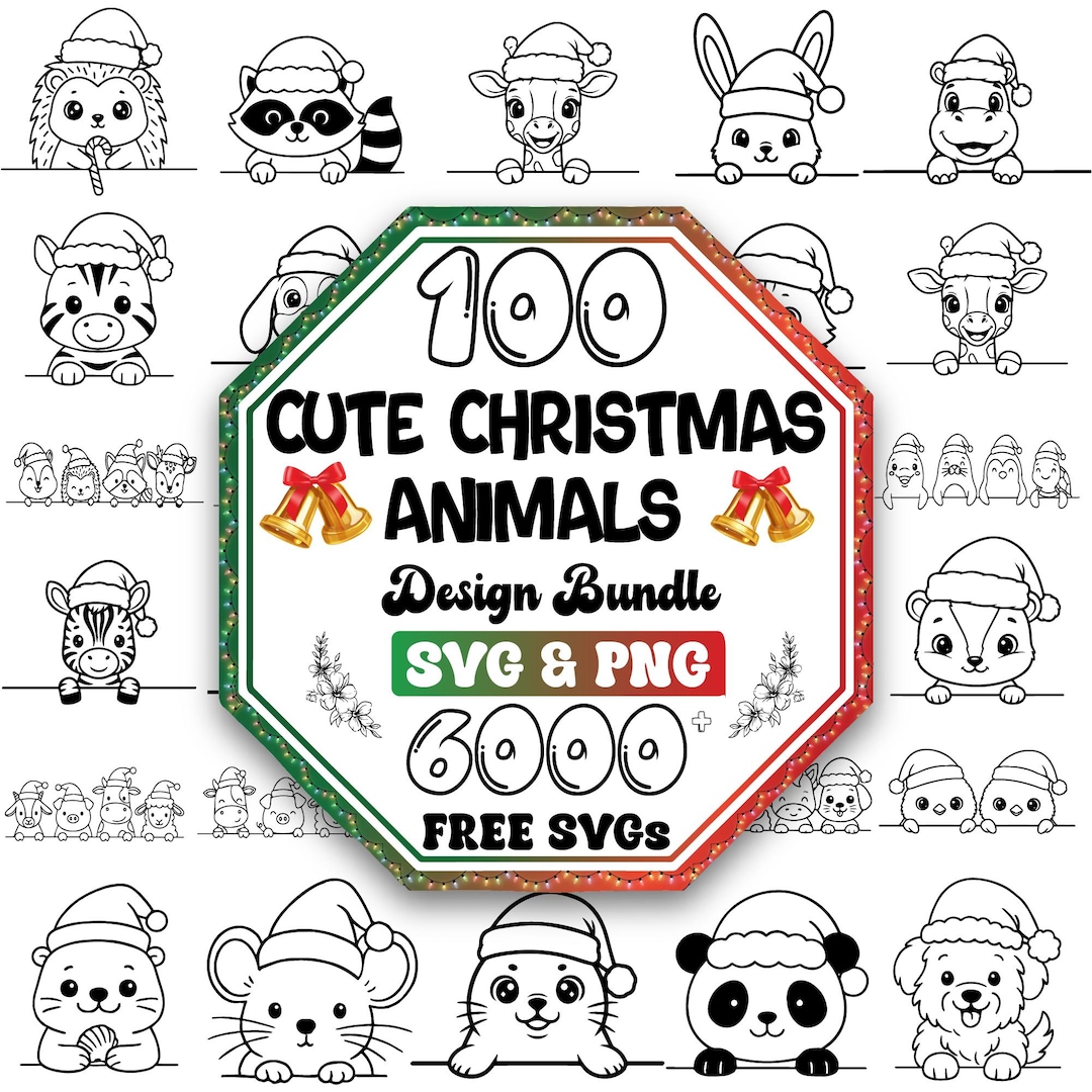 Cute Christmas Animals SVG Bundle |woodland Animals Svg |cute Reindeer ...