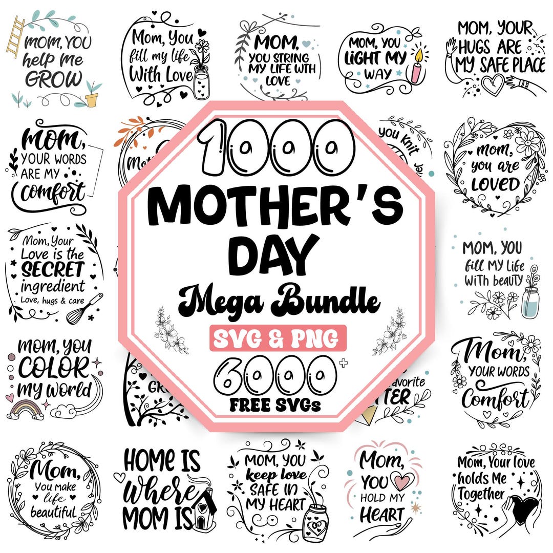 Mother's Day Mega Svg Bundle |mommy and Me Svg |happy Mother's Day |mom ...