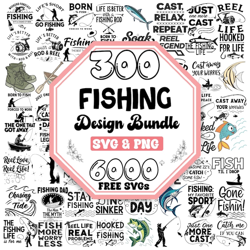 Fishing Decal Bundle Svg - Etsy UK