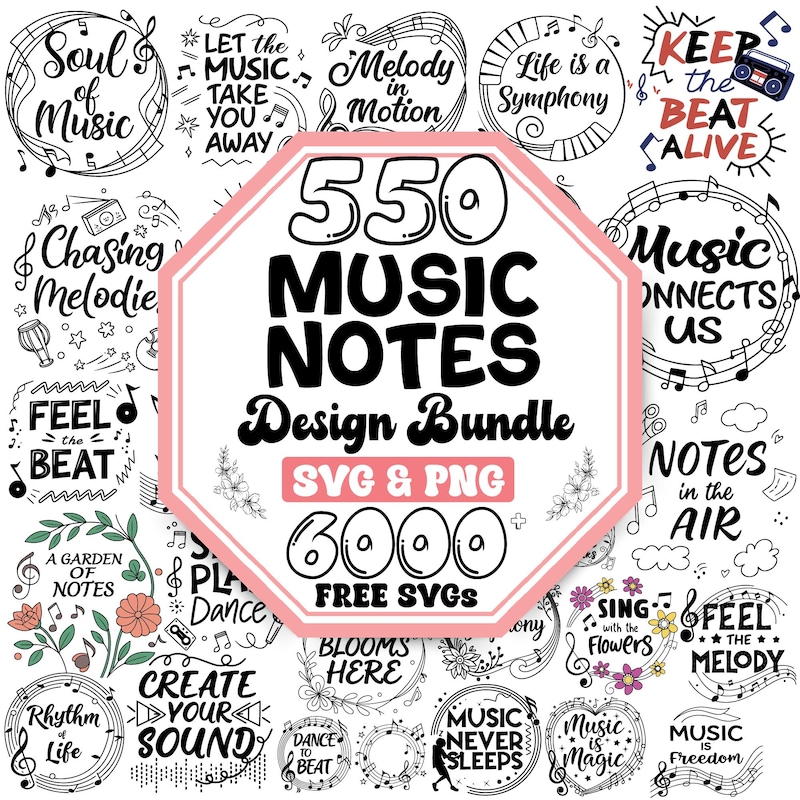 Music Notes Svg - Etsy