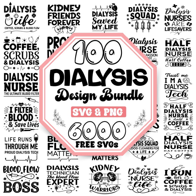 Dialysis SVG Bundle: Kidney, Nurse, & Medical Designs (digital Download ...