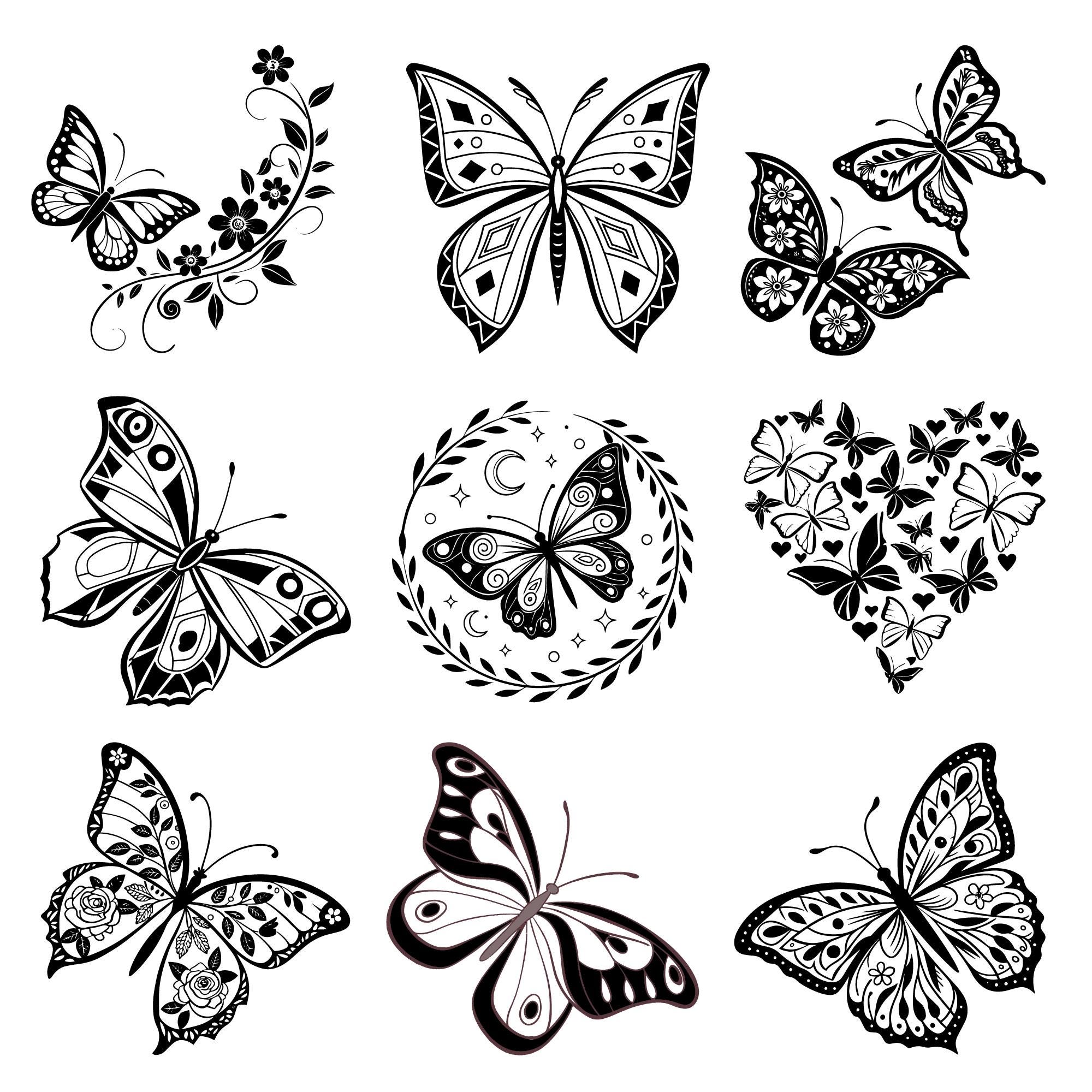 Butterfly SVG Bundle: Papercut Template, Laser Cut File (digital ...