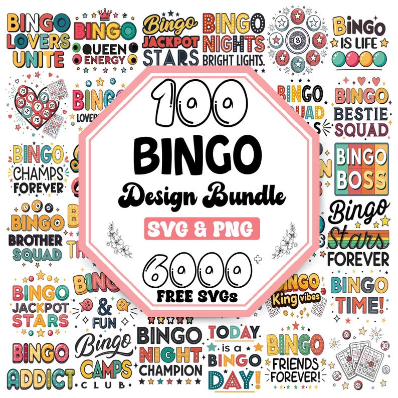 Bingo SVG Bundle: Fun Quotes, Cards, Games | General Design (digital ...