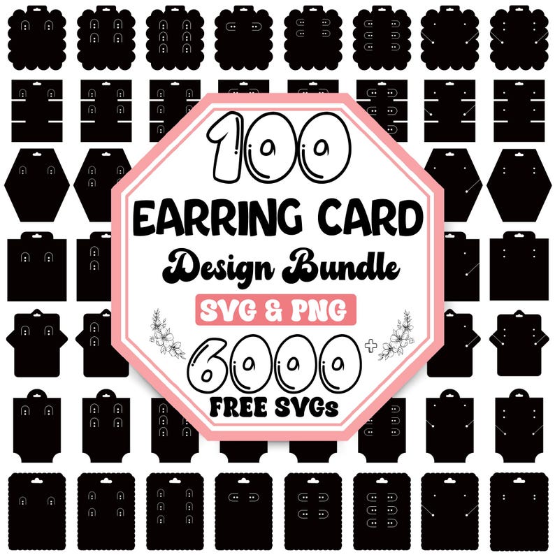 Earring Card SVG Bundle: Jewelry Packaging Templates (digital Download ...