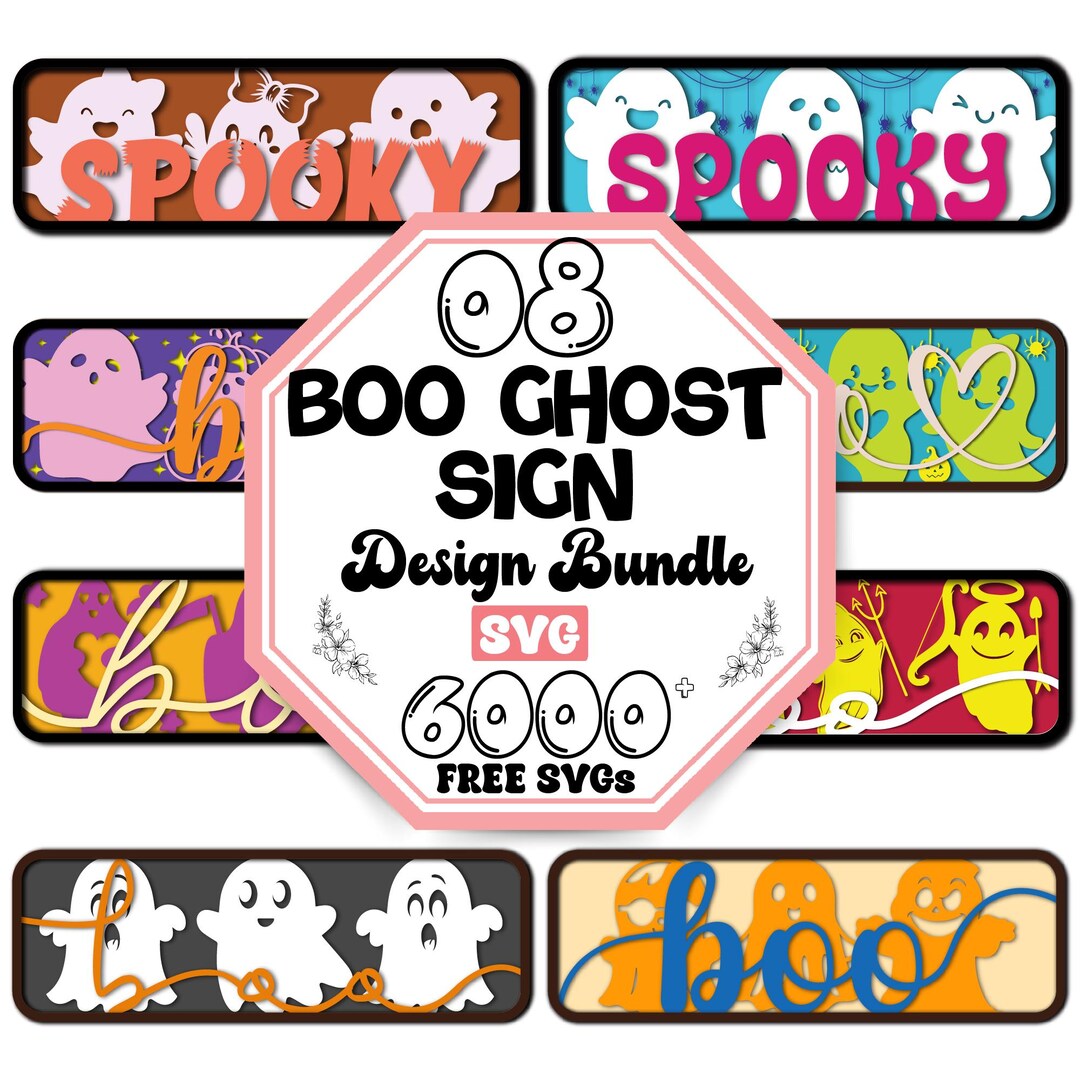 Boo Ghost Sign Laser SVG | Boo Ghost Framed Laser Sign | Halloween ...