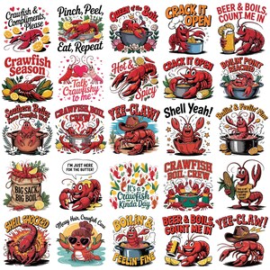 Crawfish Season SVG Bundle: Southern Seafood Designs (digital Download ...
