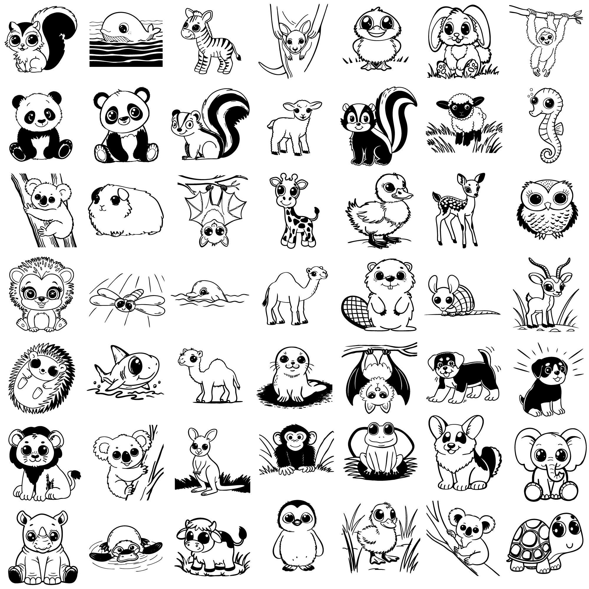 Animal Doodle SVG Bundle: Wildlife & Farm Designs (digital Download) - Etsy