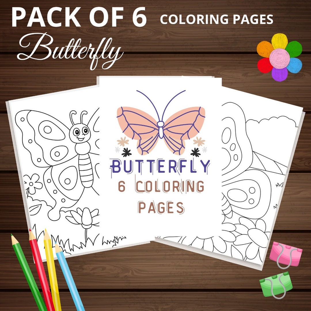 Butterfly Coloring Book Butterfly Coloring Digital Pages - Etsy