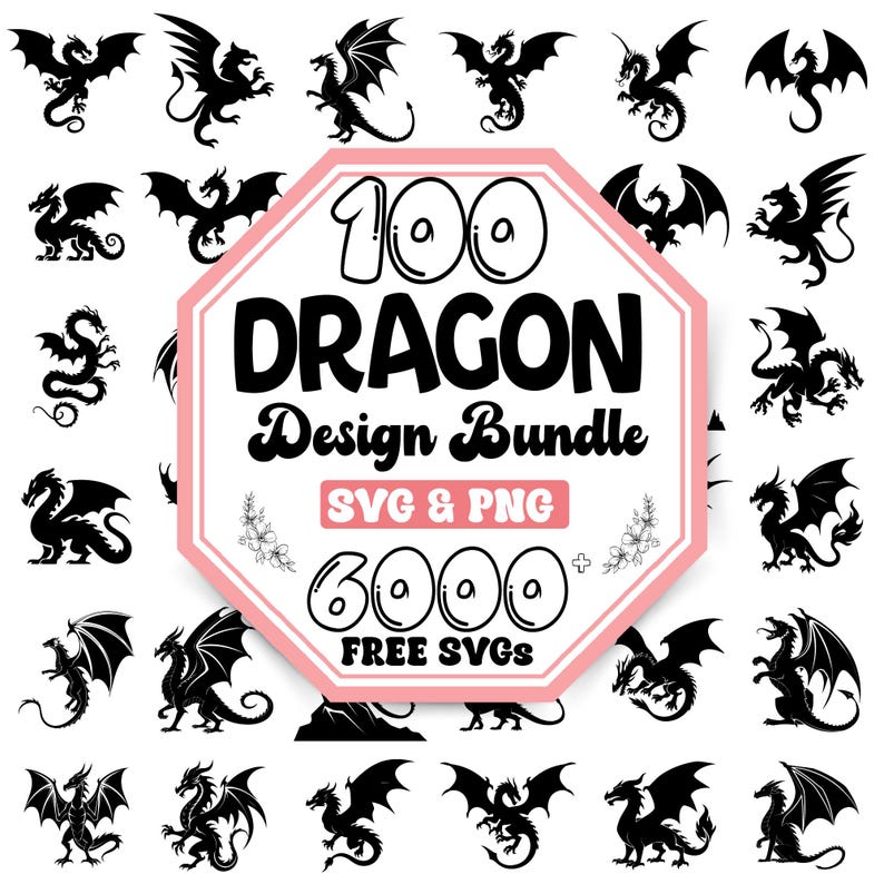 Dragon Svg Bundle |dragon Silhouette |animal Svg |dragon Vector ...