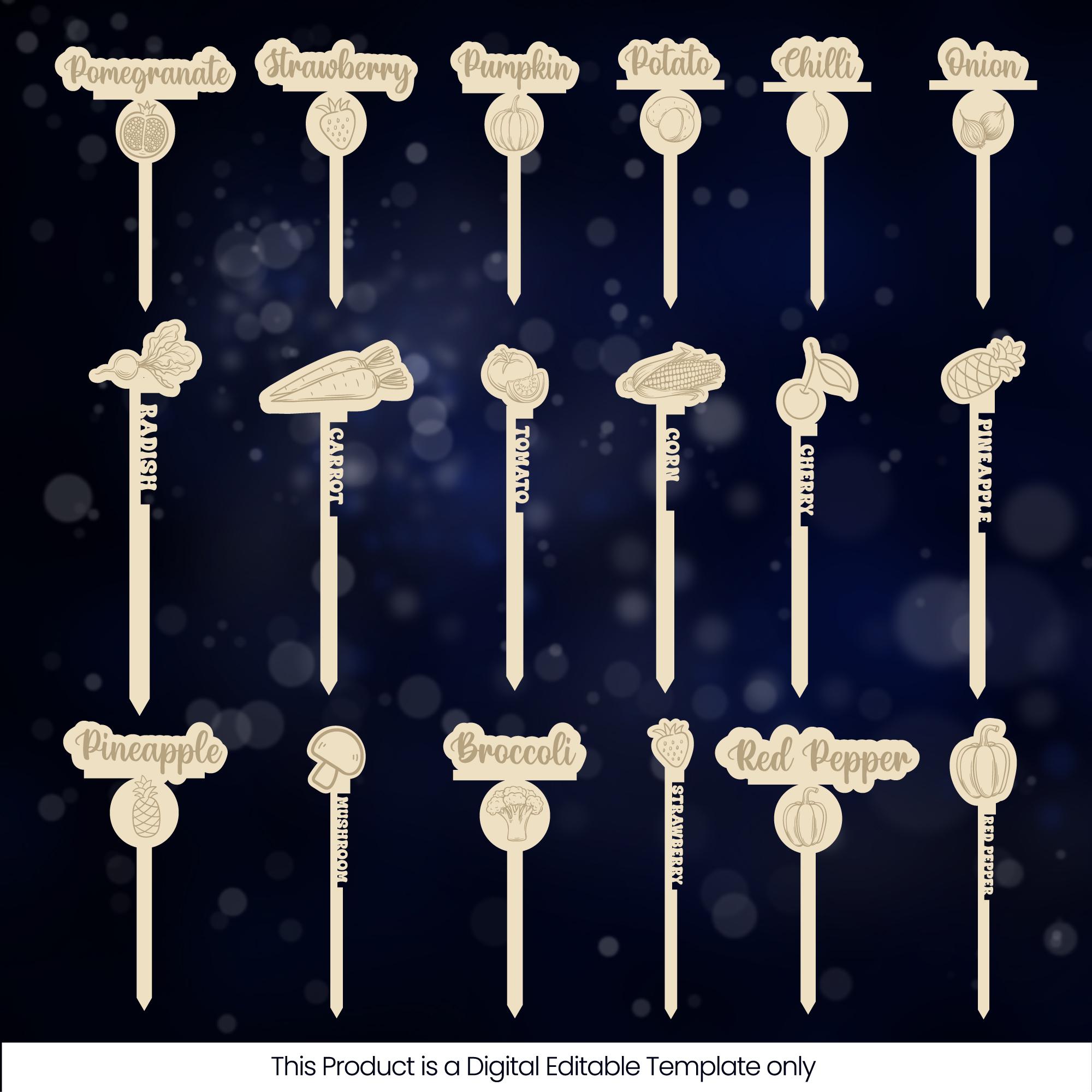 Laser Cut Garden Marker SVG Bundle | Vegetable Stakes (digital Download ...
