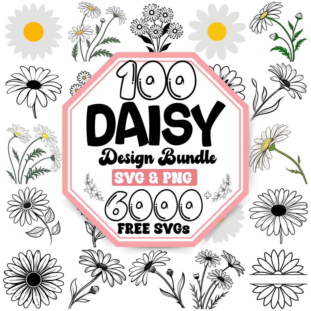 Daisy SVG Bundle | Floral Outline Designs (digital Download) - Etsy