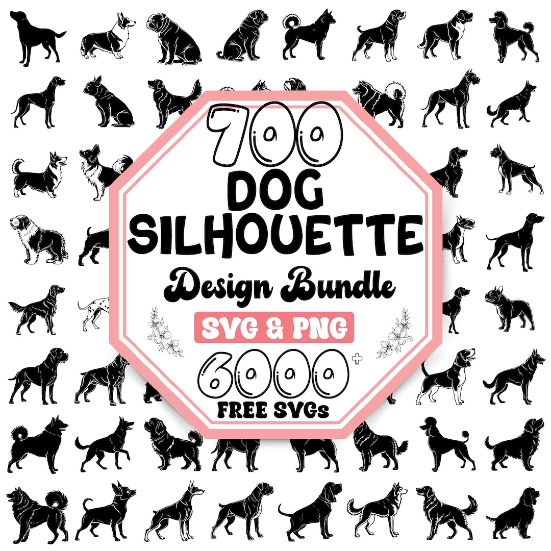 700 Dog Breed Silhouettes SVG Bundle|dog Silhouettes Svg|dog Breeds SVG ...