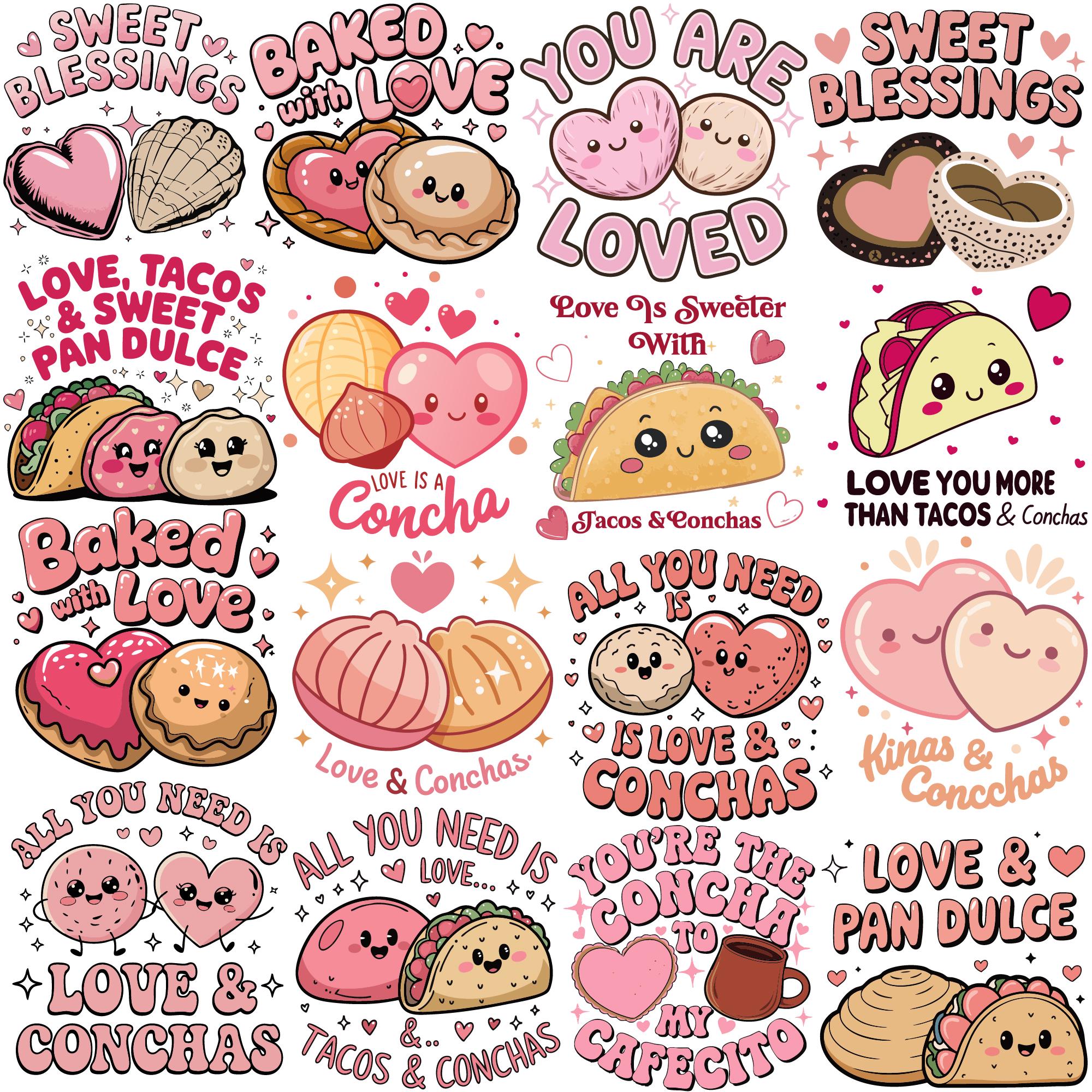 30 Concha Valentine's SVG Bundle: Mexican Pan Dulce Designs (digital ...