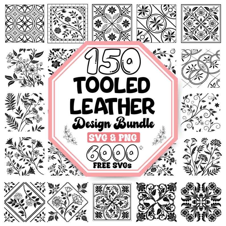Tooled Leather SVG Bundle |seamless Pattern Svg |floral Engraved ...