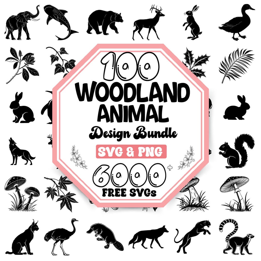Woodland Animals Svg Bundle Laser Cut File |safari Animals Silhouette ...